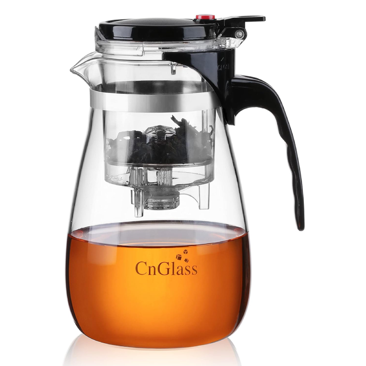 20.3oz - 30.5oz One Button Removable Infuser Tea Kettle Clear Glass Te ...