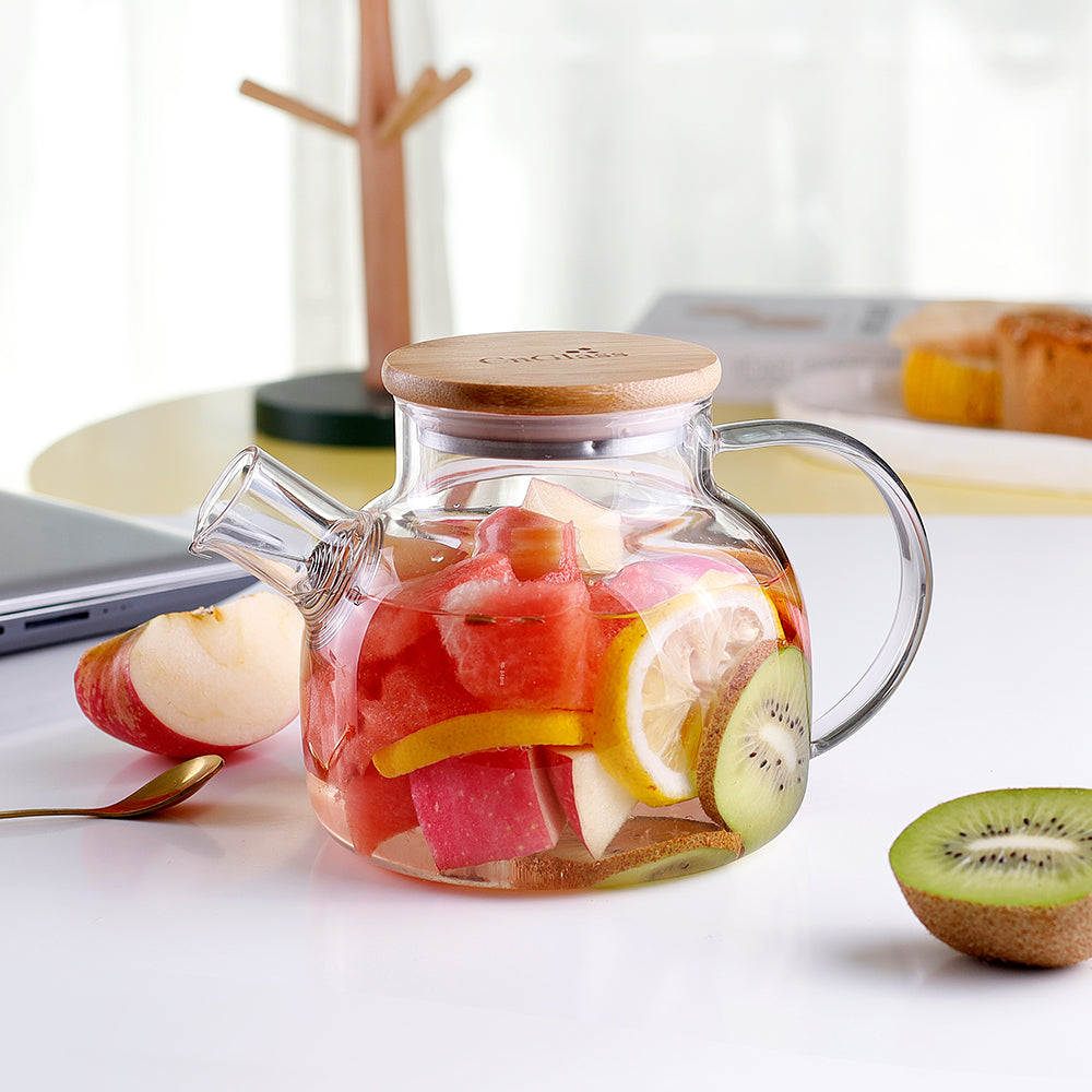 30.4oz Stovetop Safe Glass Teapot Water Pitcher with Removable Filter ...