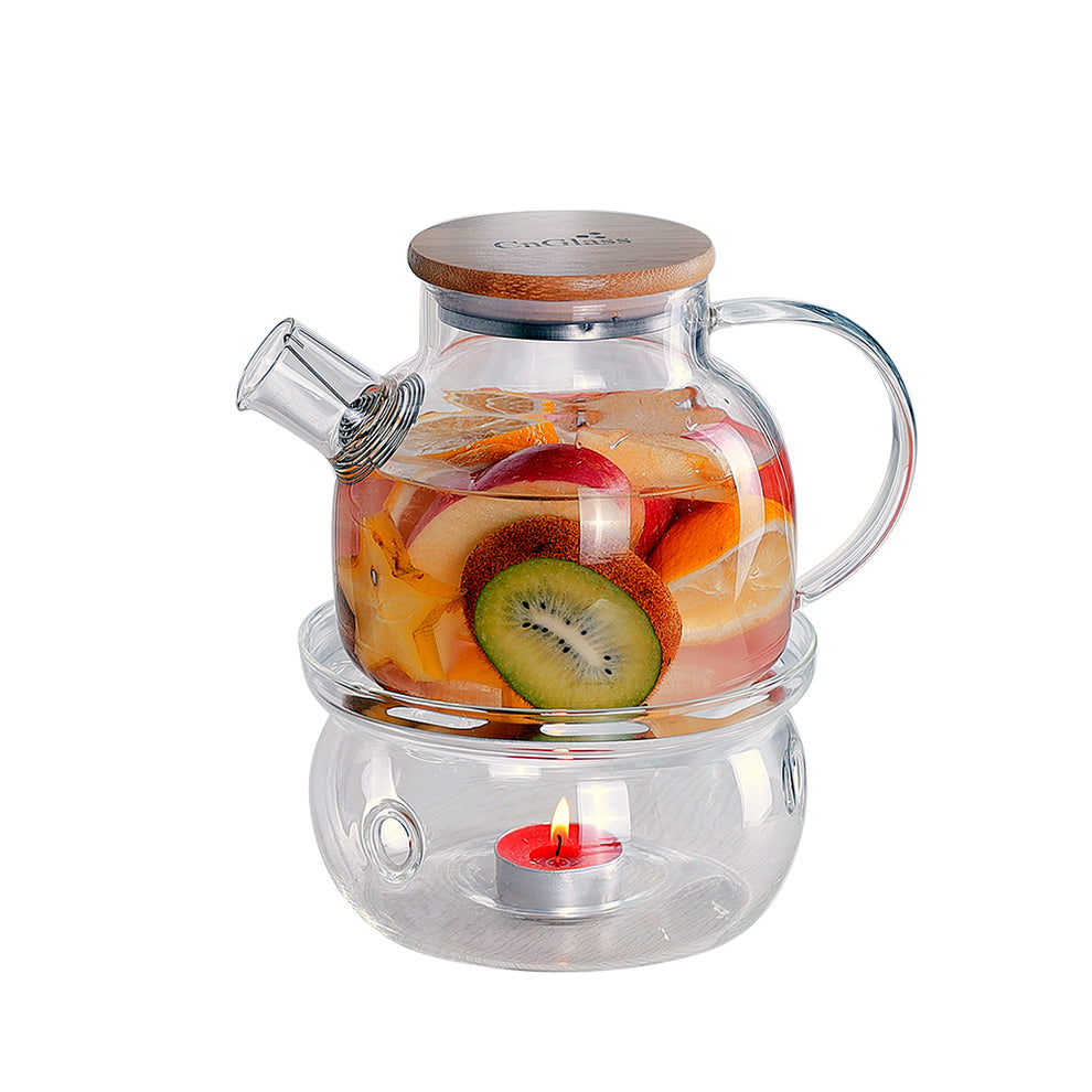30.4oz Stovetop Safe Glass Teapot Water Pitcher with Removable Filter ...