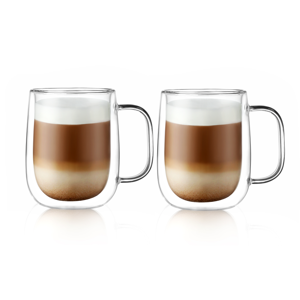 Double Layers 12oz Drinking Glassware Coffee Mugs for Office Home ...
