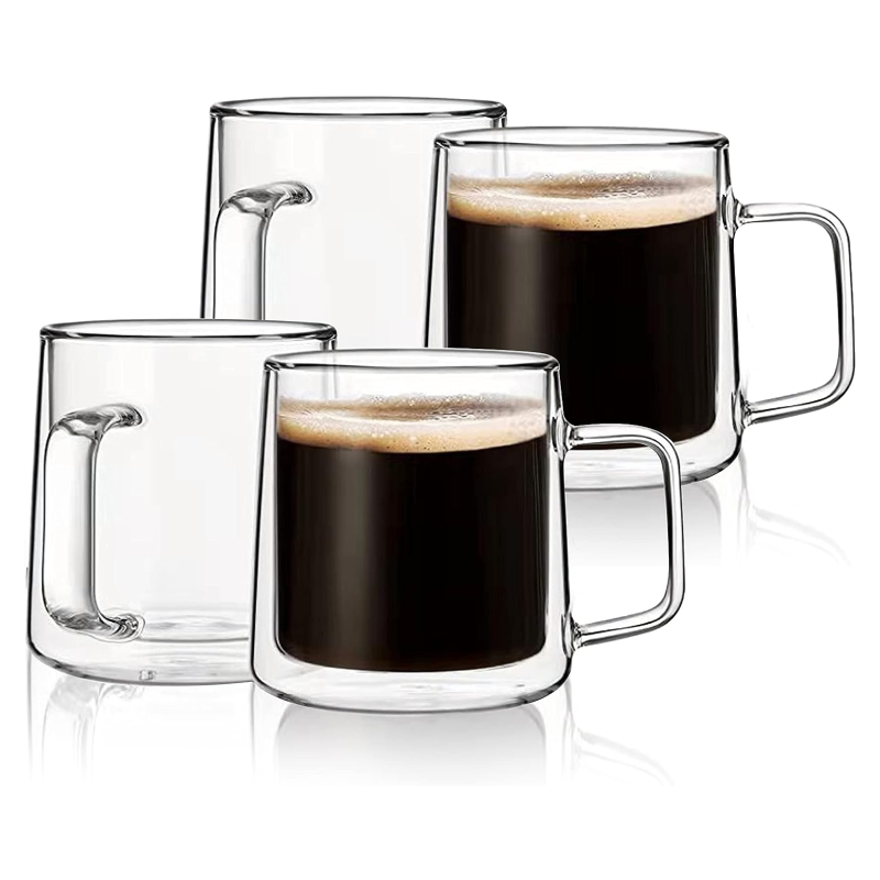 Double Wall Glass Mug 10oz 12oz 15.2oz Drinking Glassware 20.3oz Teapot Set – slonmall