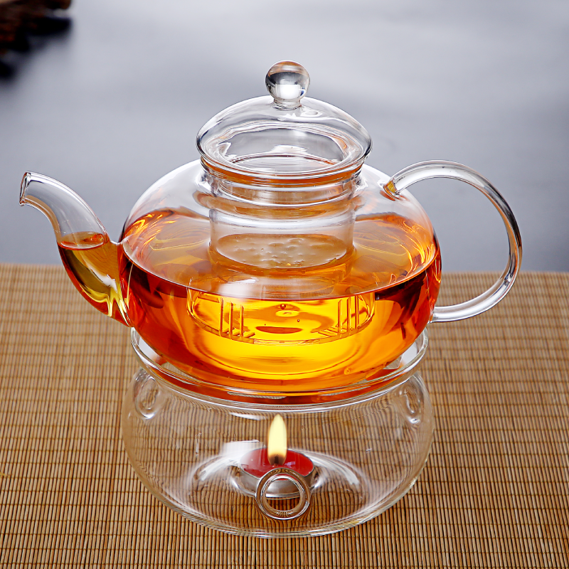 Tea Lover Glassware Stovetop Safe Kettle Glass Teapot and Warmer Set 2 ...