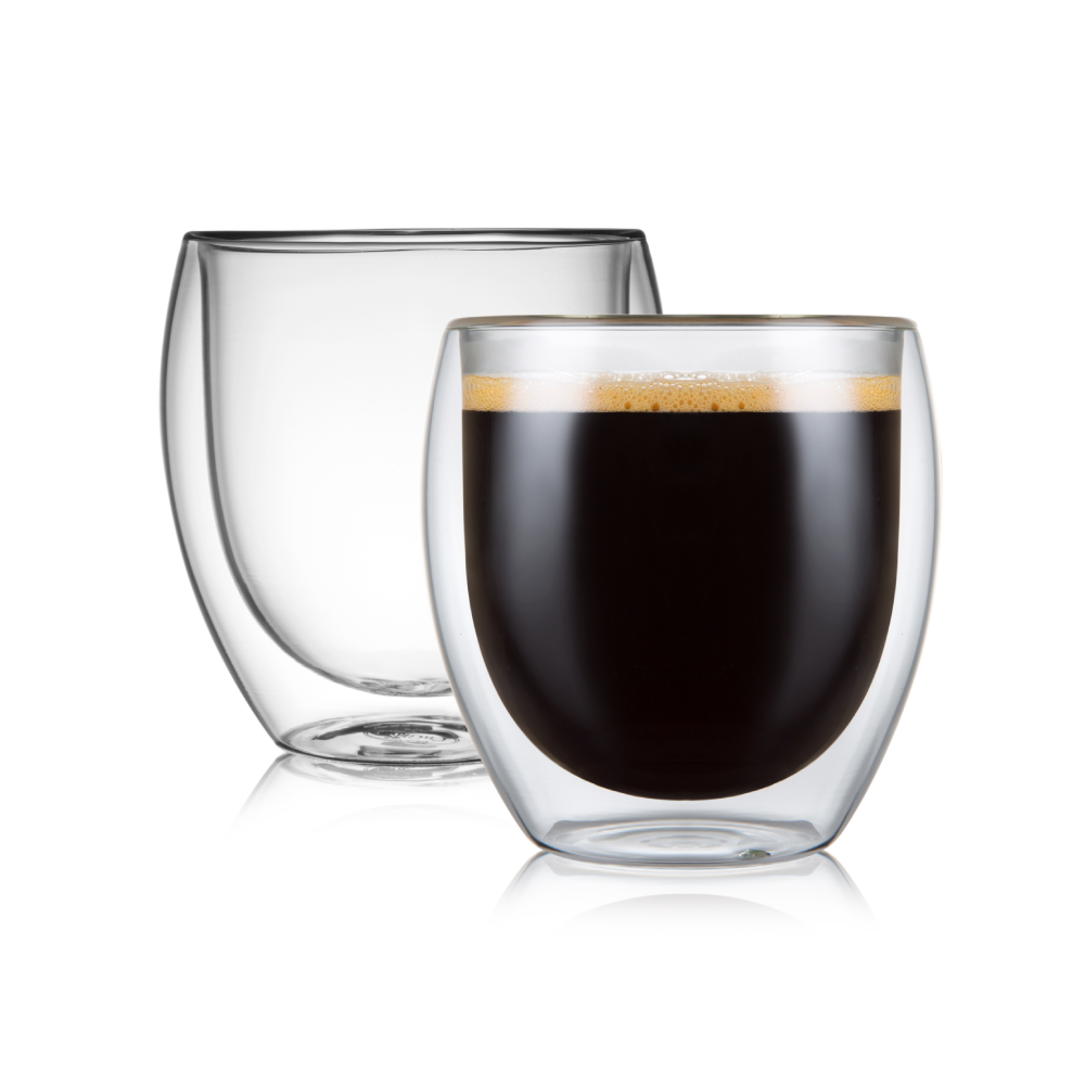 8.5oz Stemless Tumbler Double Walled Glass Cup for Latte Cappucino Caf ...