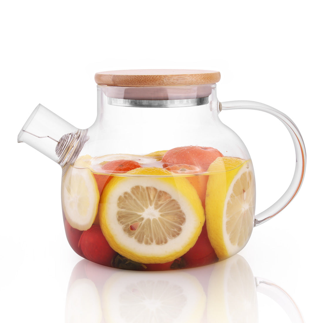 20.3oz - 50.7oz Bamboo Lid Borosilicate Glass Teapot Water Pitcher wit ...