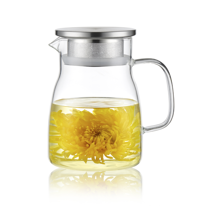 Dishwasher Safe 27oz Loose Leaf Tea Maker Glass Pitcher with Stainless ...